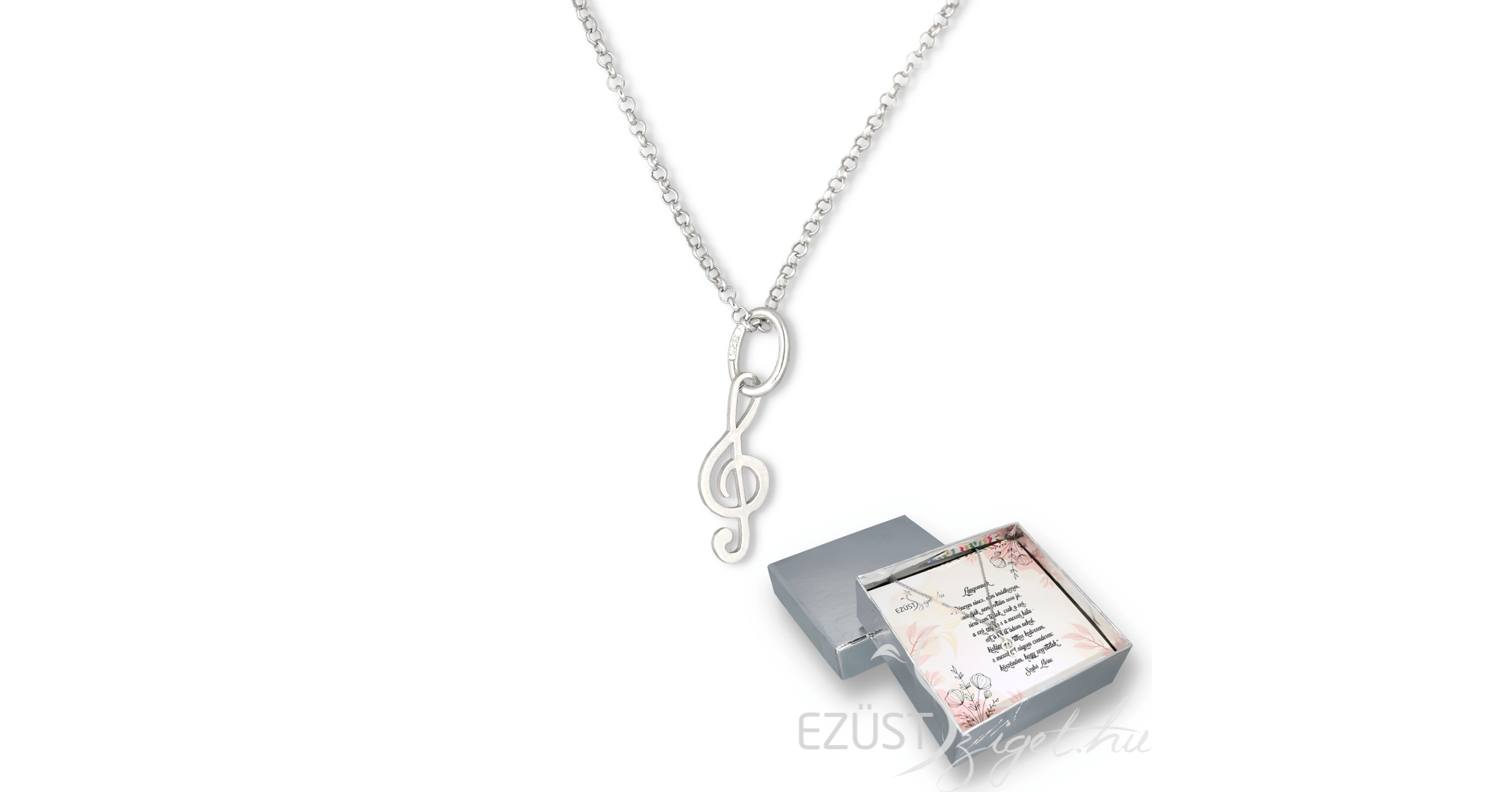 Violin Kulcs Nyaklánc - Lányomnak - Ezüst ékszerek - Több 1000 ezüst ...