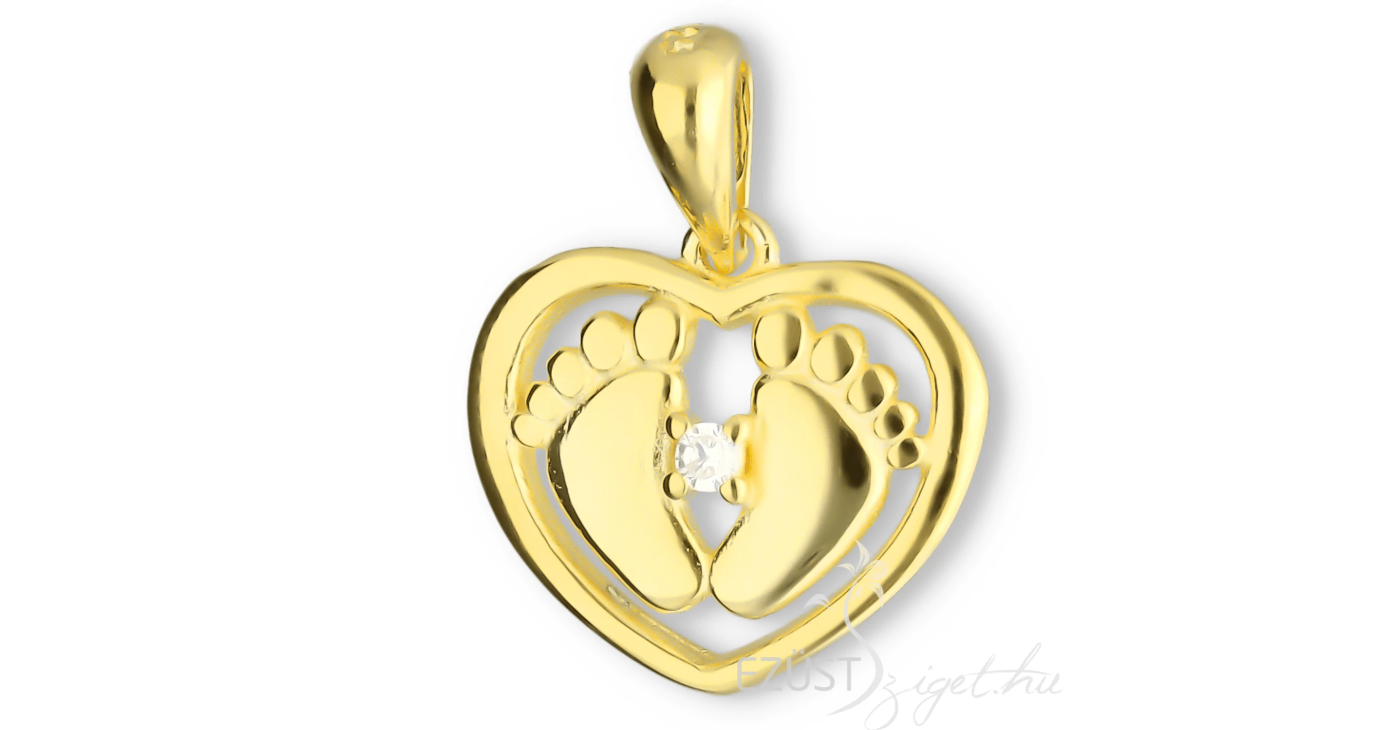 Babatalp Szívben Aranyozott Medál - MEDÁLOK KŐVEL, OPÁL, CIRKON ...