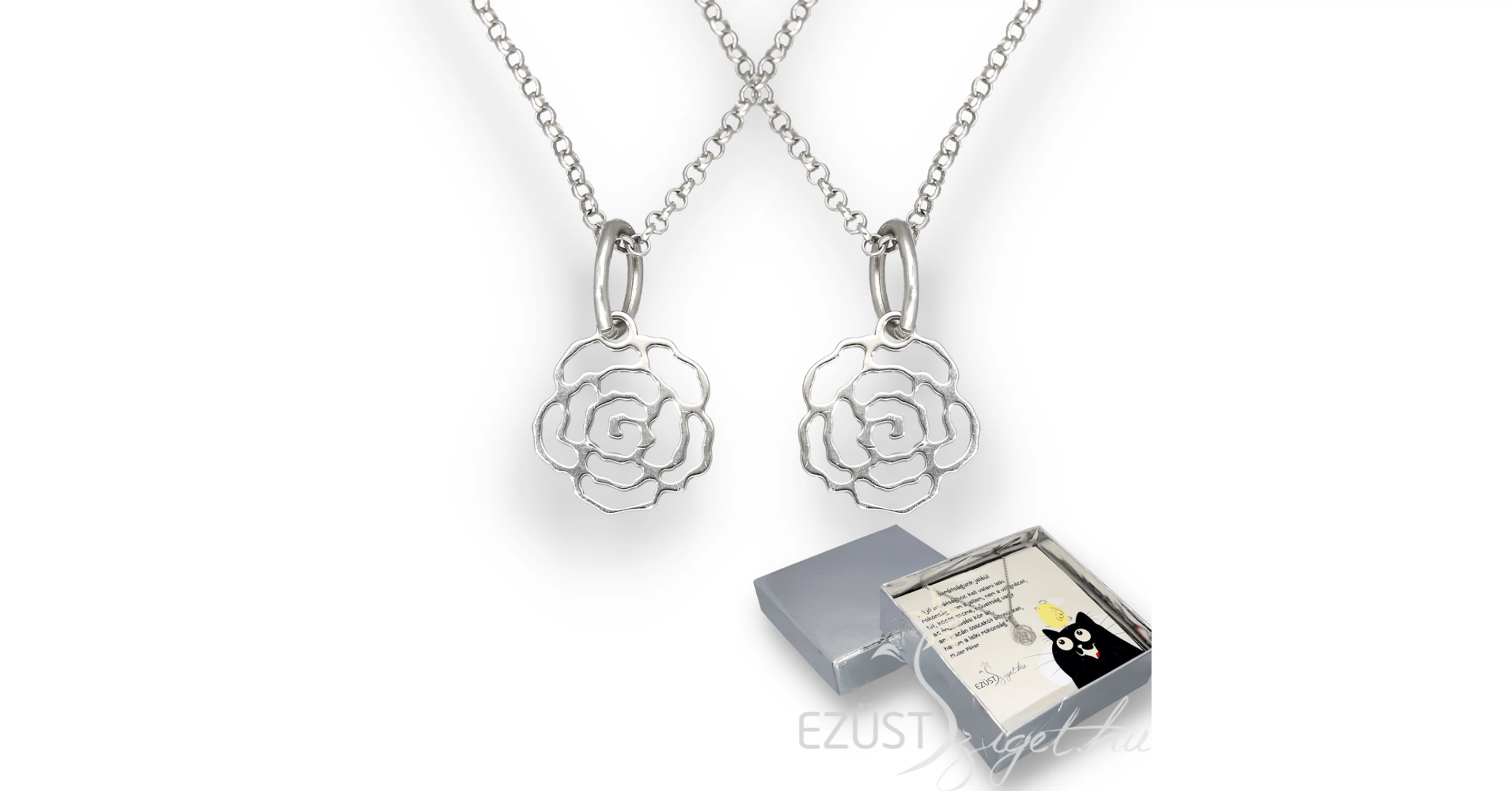 Rózsa Nyaklánc Dupla - Barátságunk jeléül - Ezüst ékszerek - Több 1000 ...